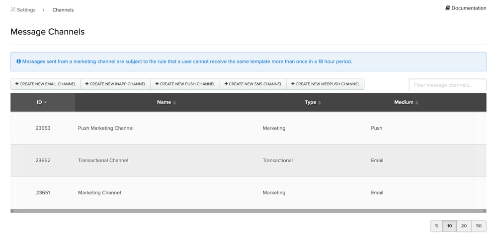 Message Channels and Message Types Overview – Iterable Support Center